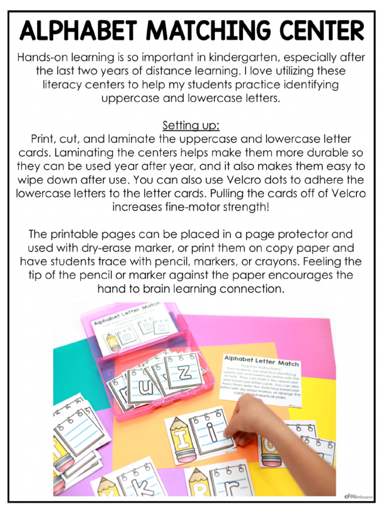 Free Alphabet Match Low Prep Center | PDF
