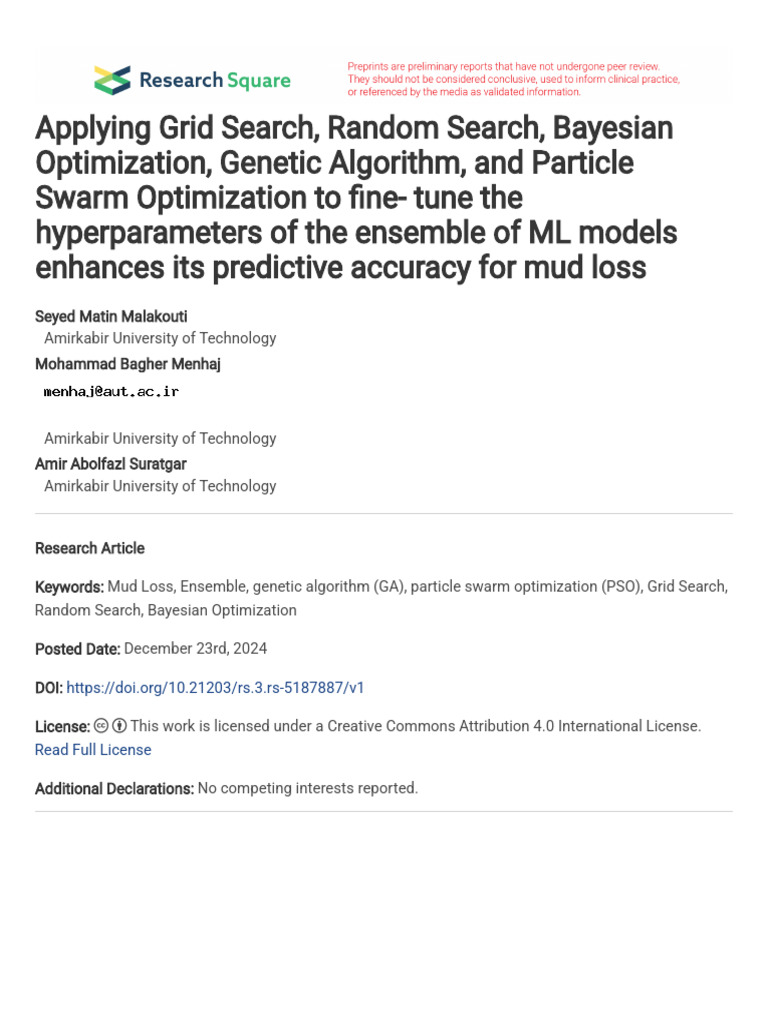 Applying Grid Search, Random Search, Bayesian | PDF | Linear Regression | Cross Validation ...