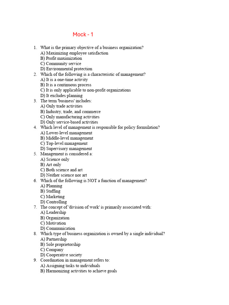 Mock Test 1 (Limited Chapters Only) | PDF | Private Sector | Economies