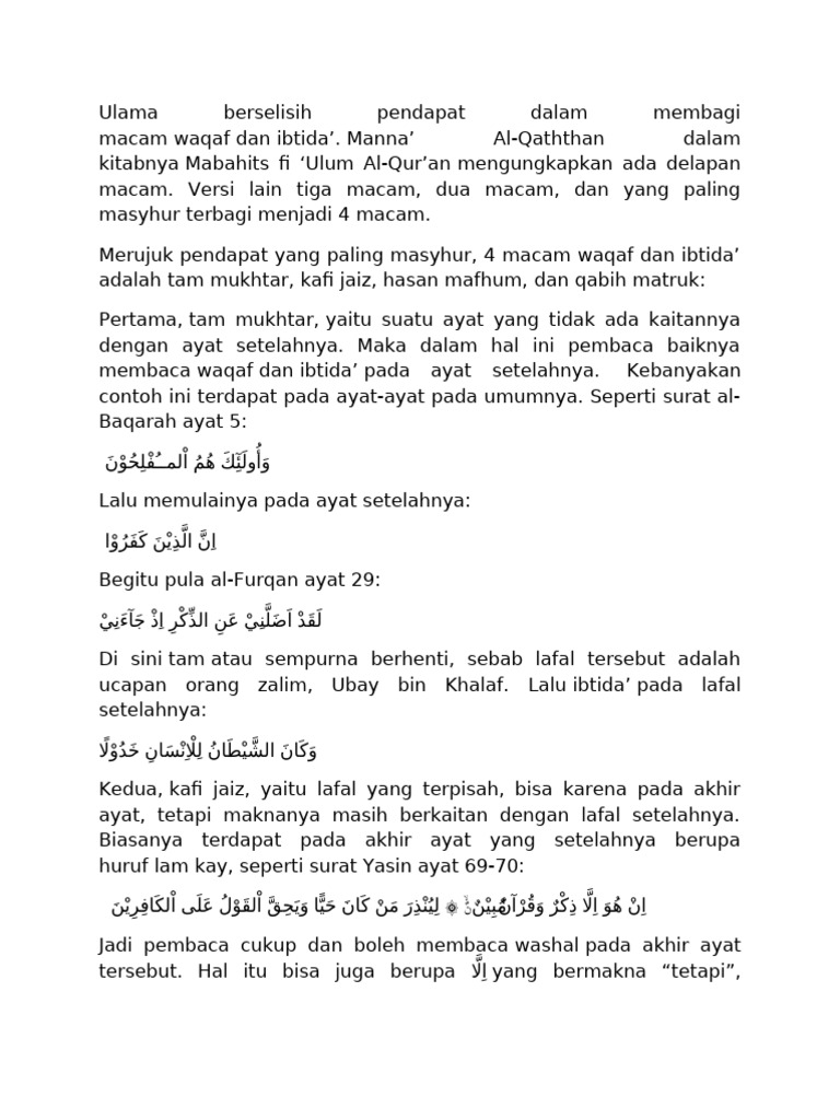 Ulama Berselisih Pendapat Dalam Membagi Macam | PDF