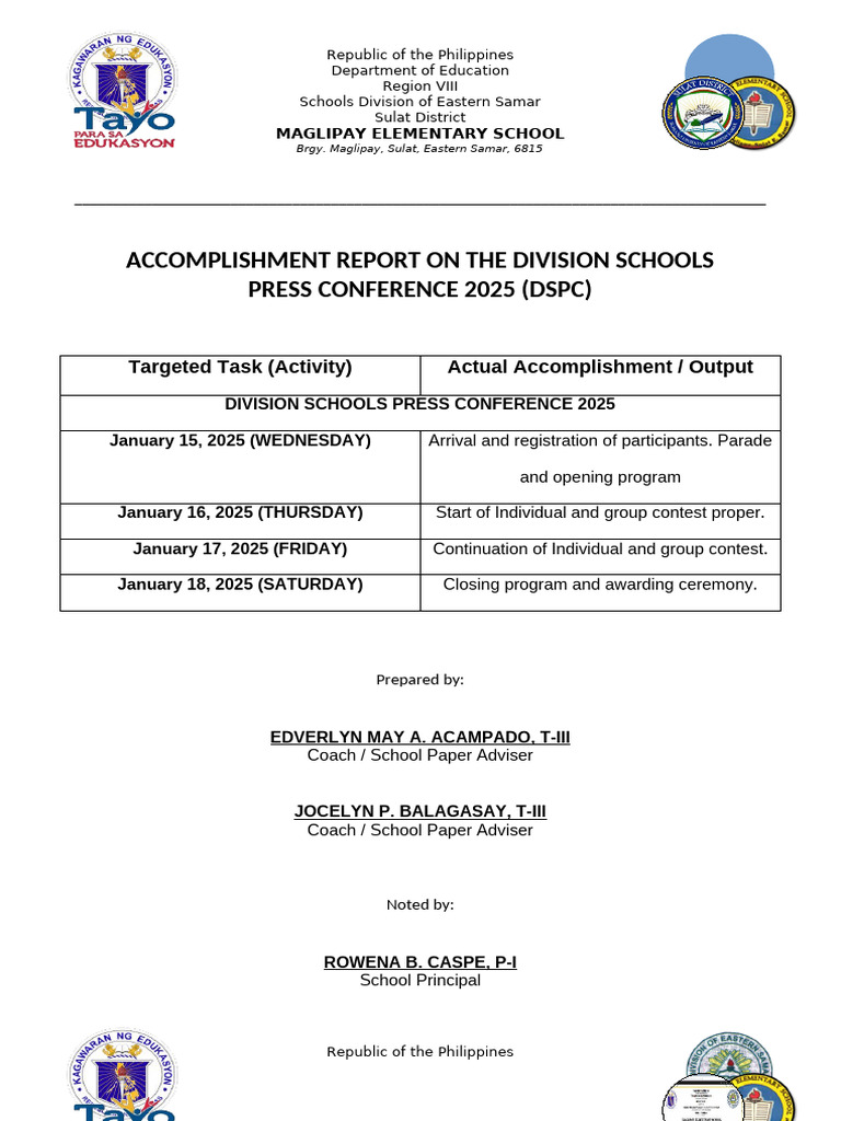 2025 Election Accomplishment Report | PDF | Group Decision Making ...