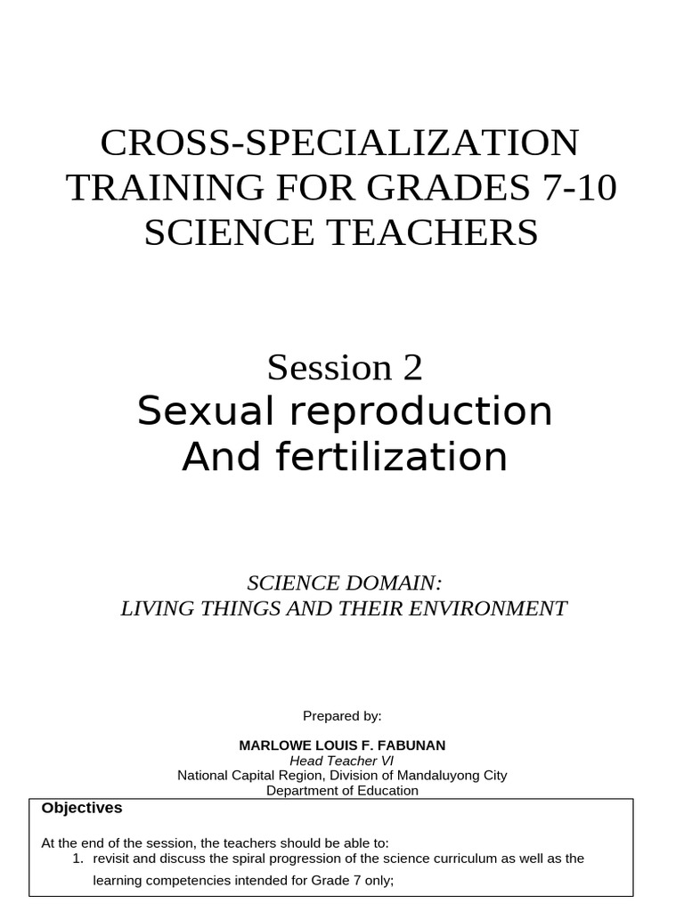 SG Session2 Biology Fabunan | PDF | Sexual Reproduction | Fertilisation