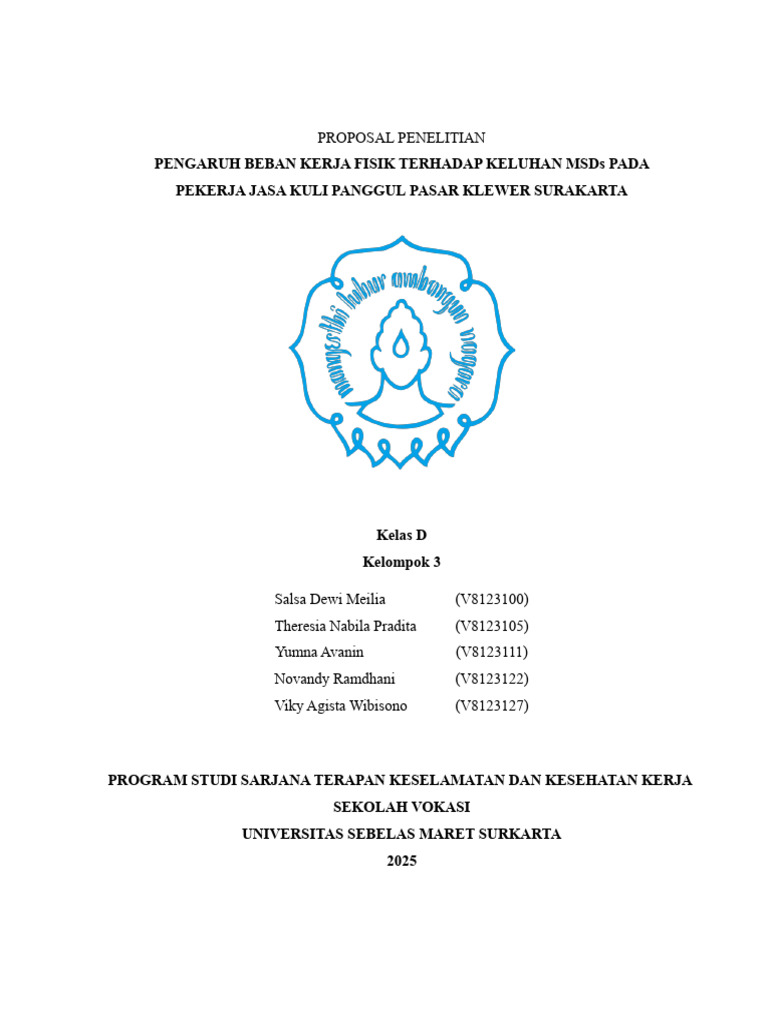 Kelompok 3_hubungan Antara Beban Kerja Terhadap Keluhan Msds Pada Pekerja Jasa Kuli Panggul Di ...