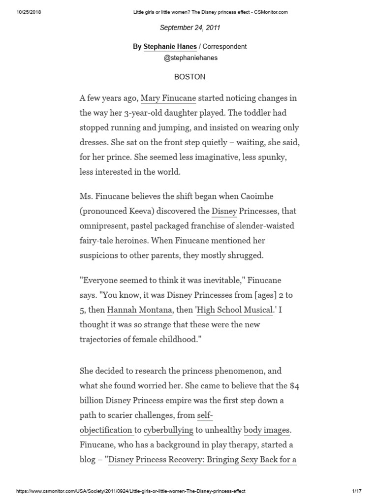 Disney Princess Impact on Girls' Identity | PDF