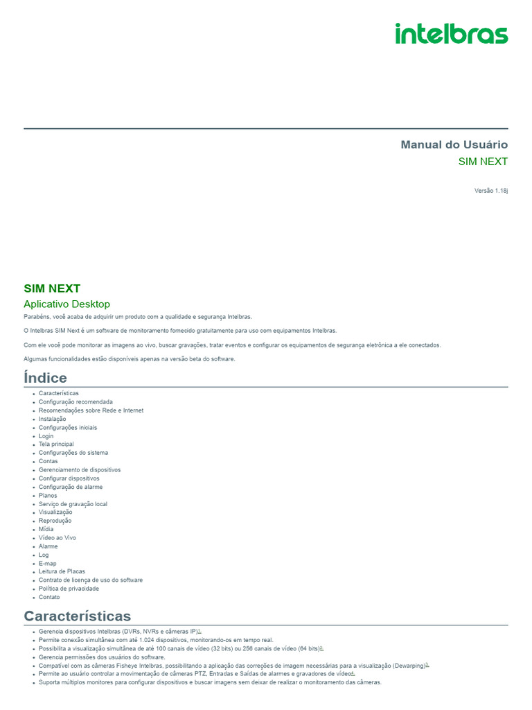 Sim - Next - Manual Do Usuário - Intelbras | PDF | Rede de computadores ...
