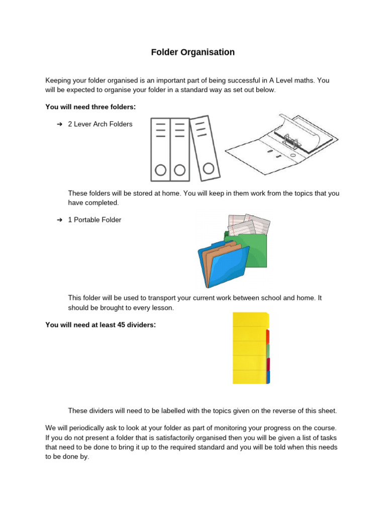A Level Folder Organisation Guide | PDF | Equations | Trigonometric ...