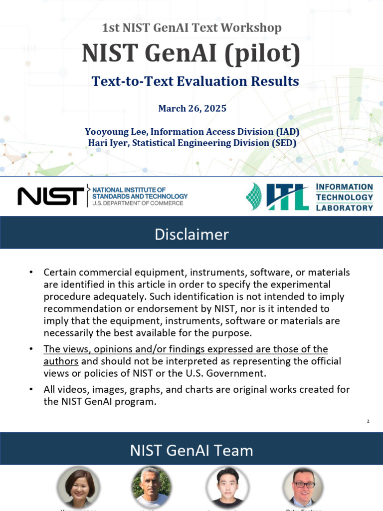 NIST GenAI T2T Workshop Overview 050525 | PDF | Artificial Intelligence ...