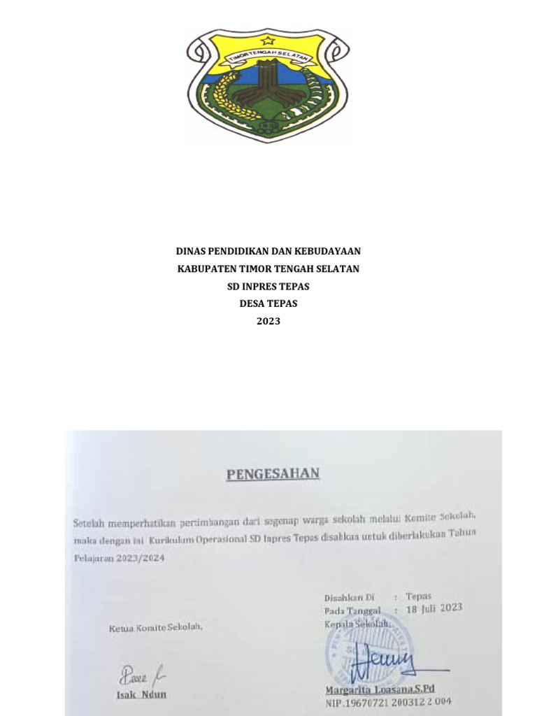 Kurikulum SDI Tepas Tahun 2023 | PDF