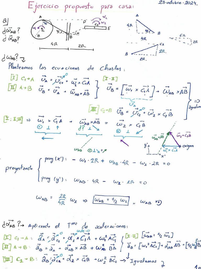 Ejercicio Cinemática | PDF