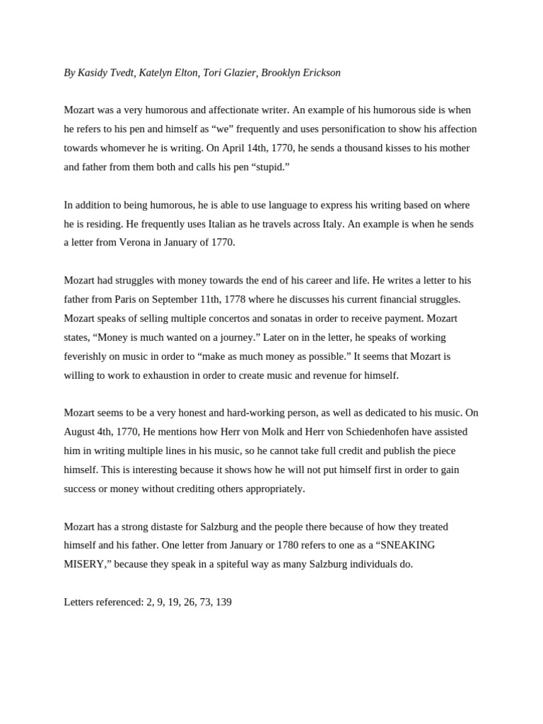 Mozart Life Word | PDF