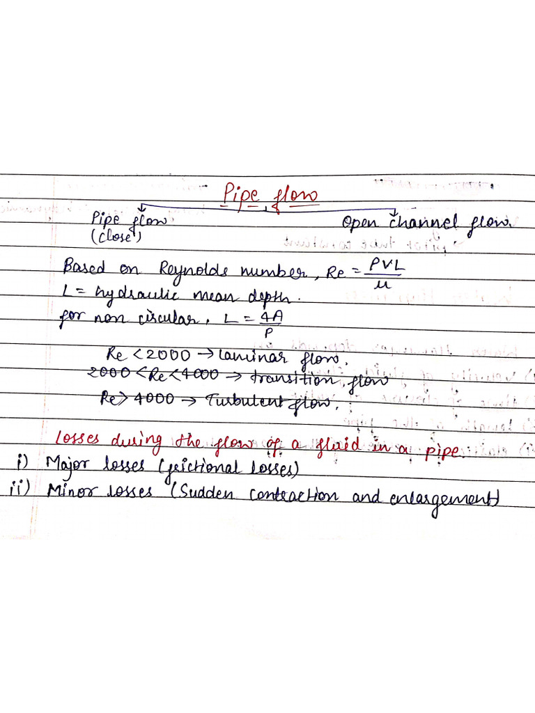 Pipe Flow Formula Revision | PDF