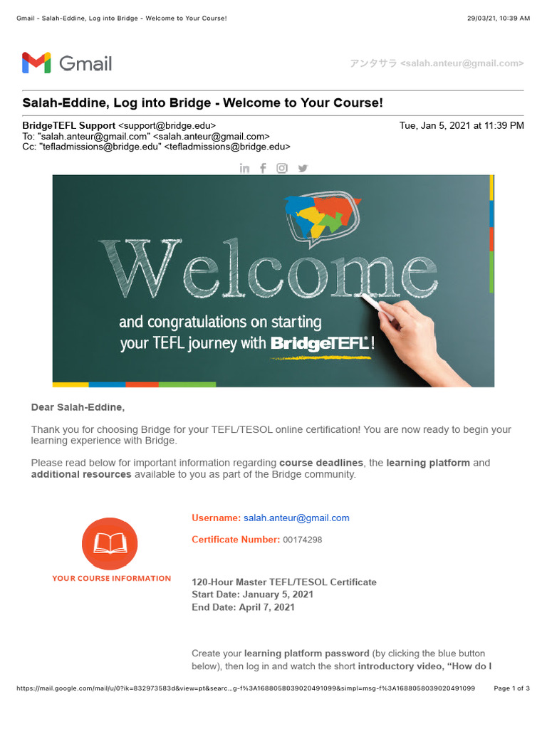 Bridge - Welcome To Your Course! | PDF