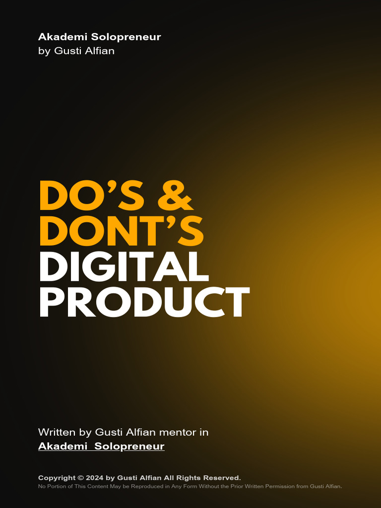 Ebook - Dos Donts Digital Product | PDF