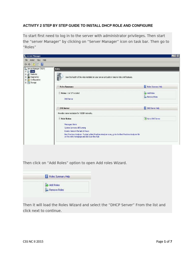 Step by Step Guide To Install DHCP Role and Configure | PDF