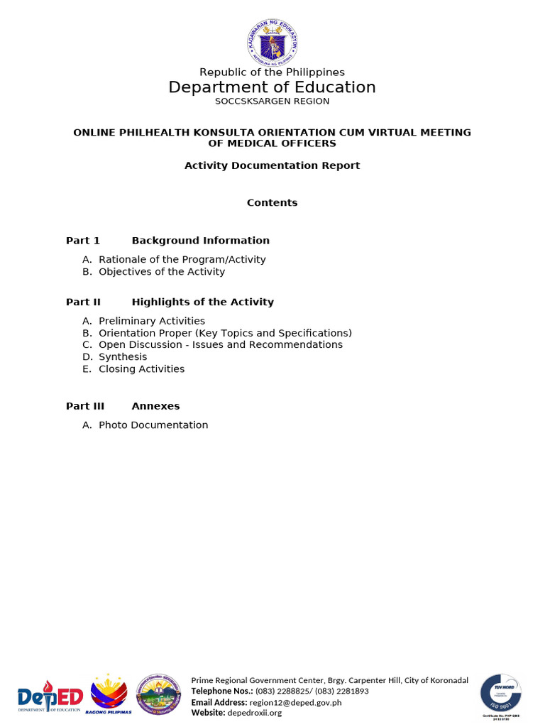 Activity Documentation Report PhilHealth Konsulta Training | PDF | Health Care | Health Professional