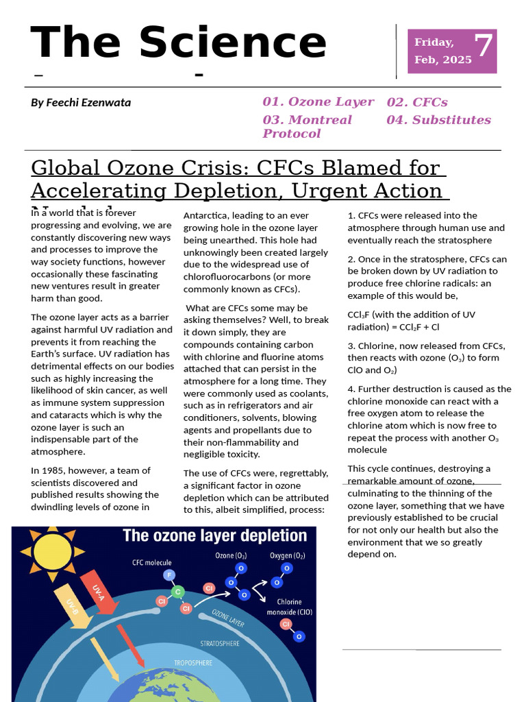 A4 Science Newspaper Template - Word | PDF | Chlorofluorocarbon | Ozone ...
