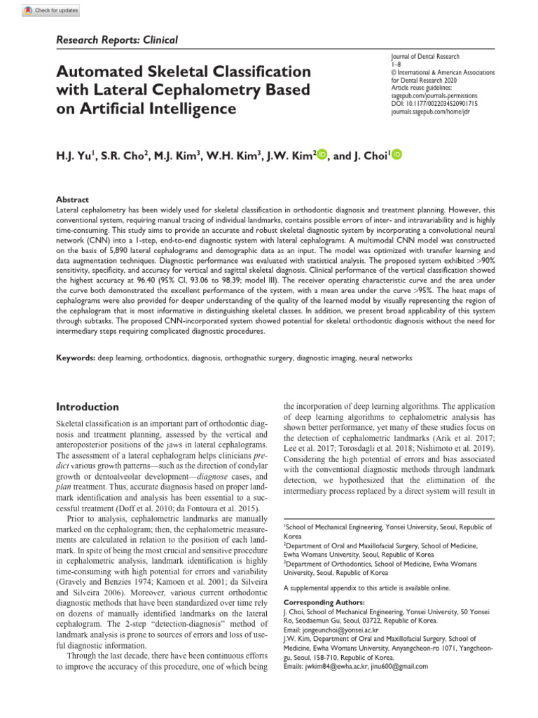 Automated Skeletal Classification | PDF | Medical Diagnosis | Deep Learning