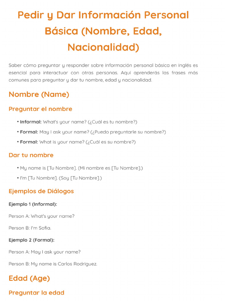 Informacion Personal | PDF