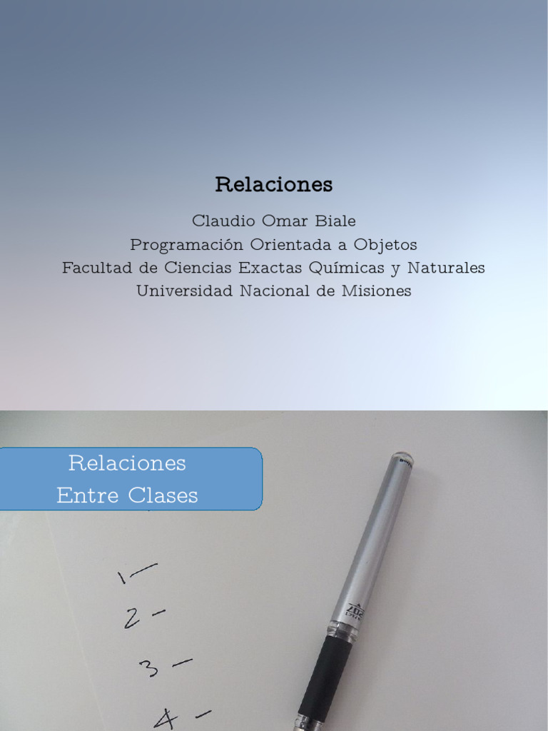Relaciones - Parte 1 | PDF | Objeto (informática) | Herencia ...