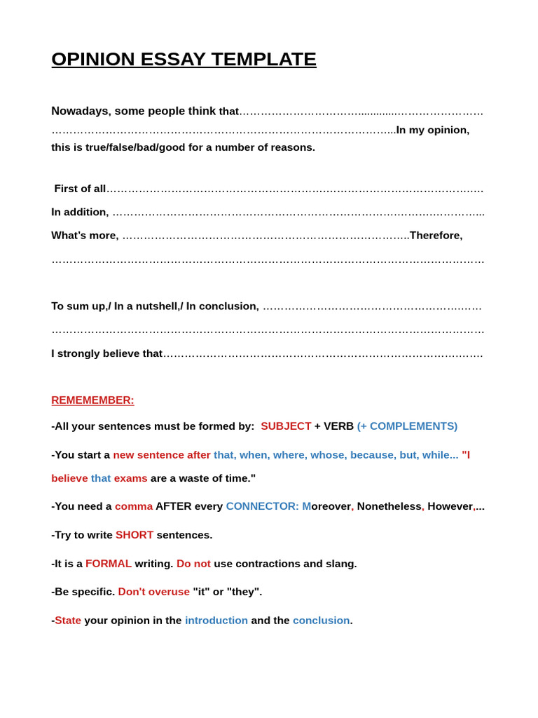 Opinion Essay 7 | PDF