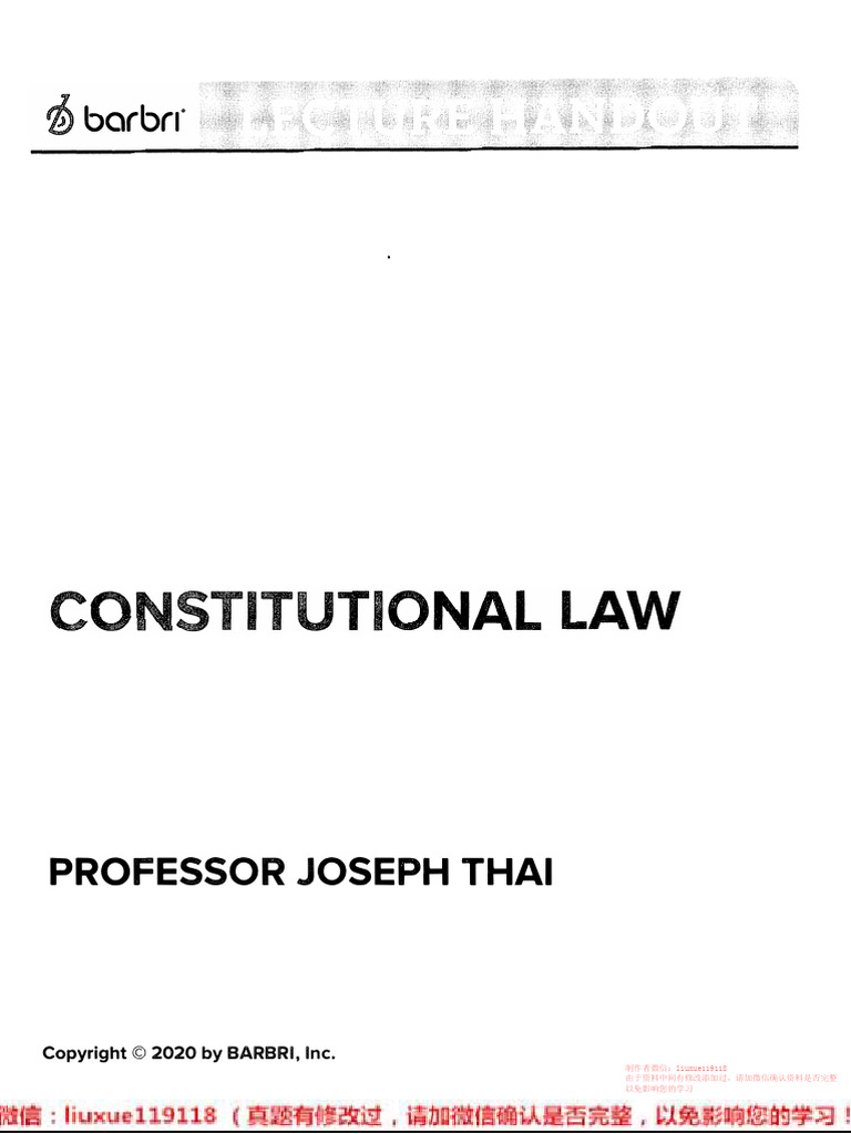 MBE - Constitutional Law | PDF | Federal Preemption | Government