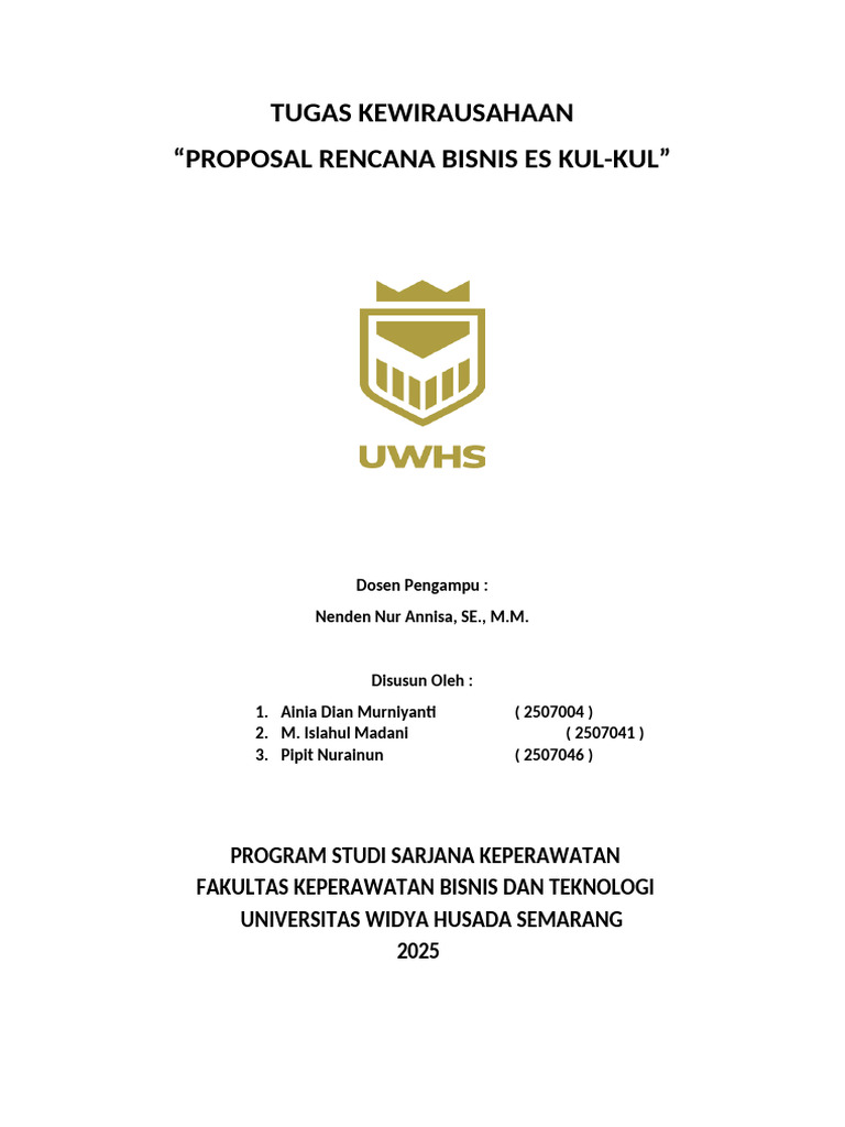 Proposal Rencana Bisnis Es Kul Kul | PDF
