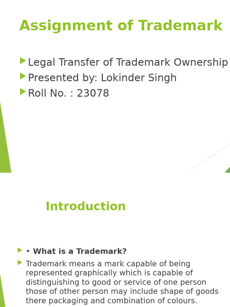 Assignment of Trademark 23078 | PDF | Trademark | Assignment (Law)