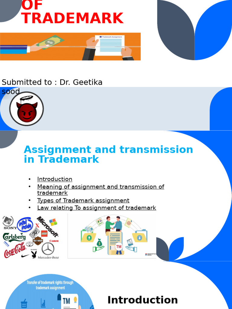 Trademark Assignment vs. Transmission | PDF | Trademark | Assignment (Law)