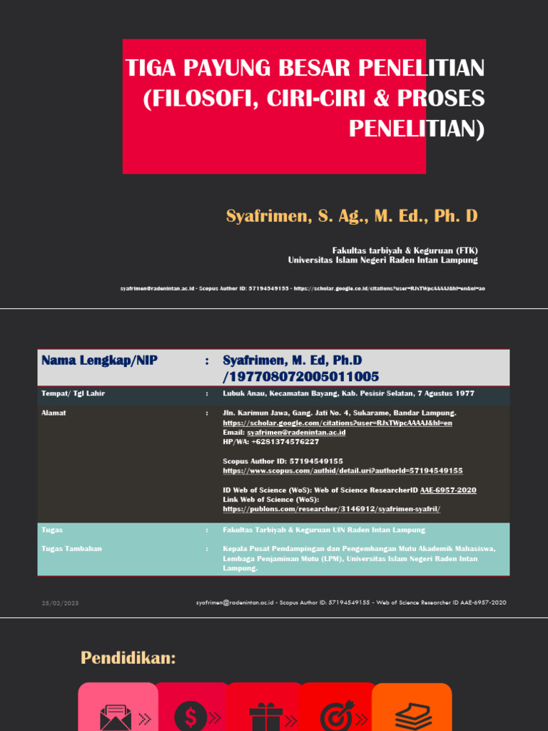 Filosofi Tiga Payung Besar Penelitian - Mpi - s3-2023 | PDF | Positivism | Analysis