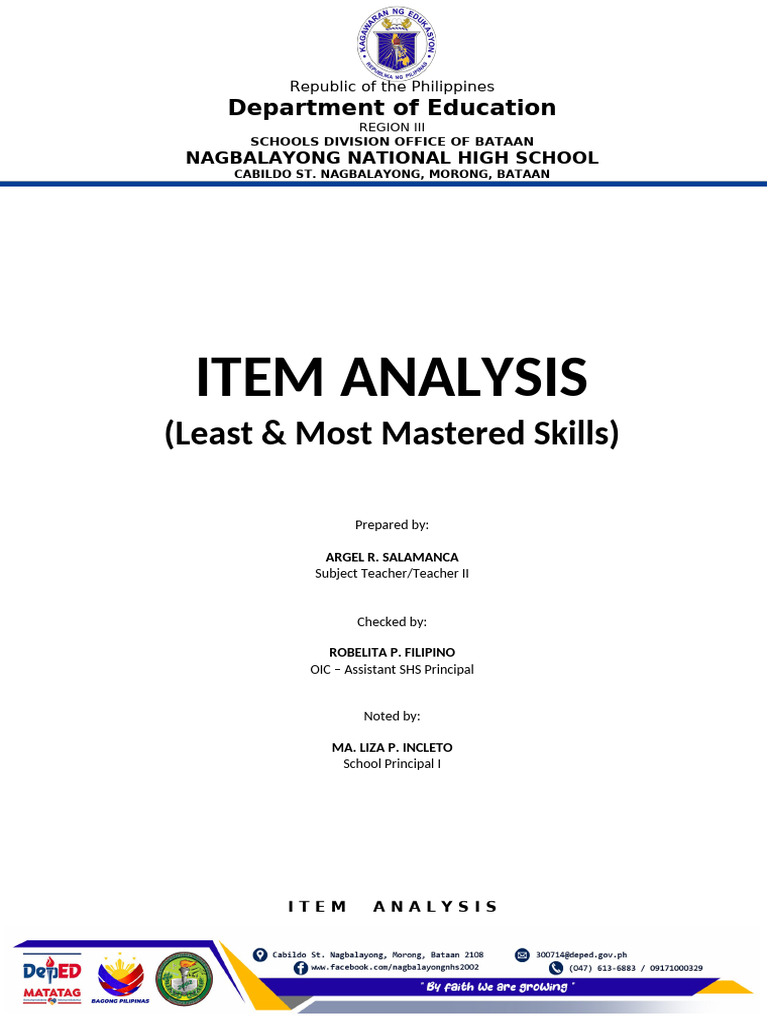 Item Analysis 3rd Quarter | PDF | Computing