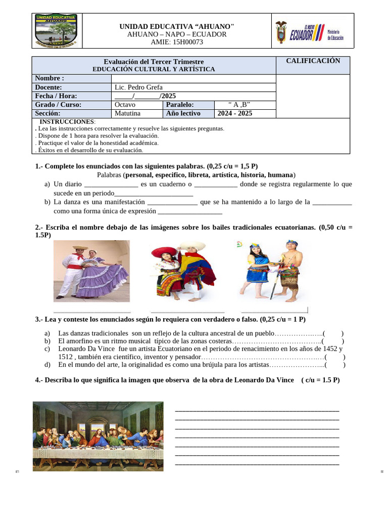 ECA - 3er - Trimestre - OCTAVO | PDF