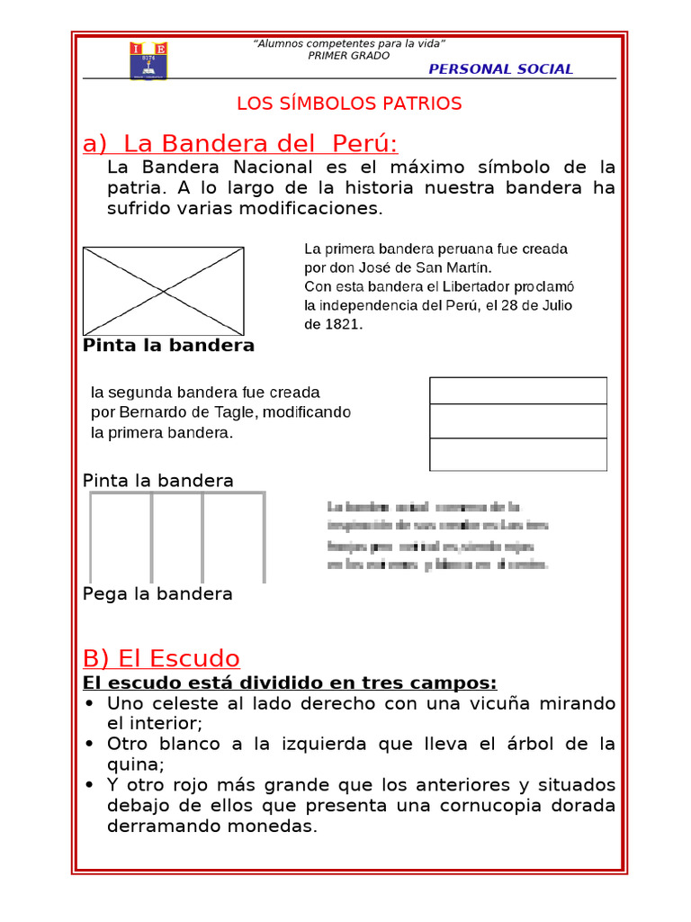 LOS SÍMBOLOS PATRIOS Estudiante | PDF