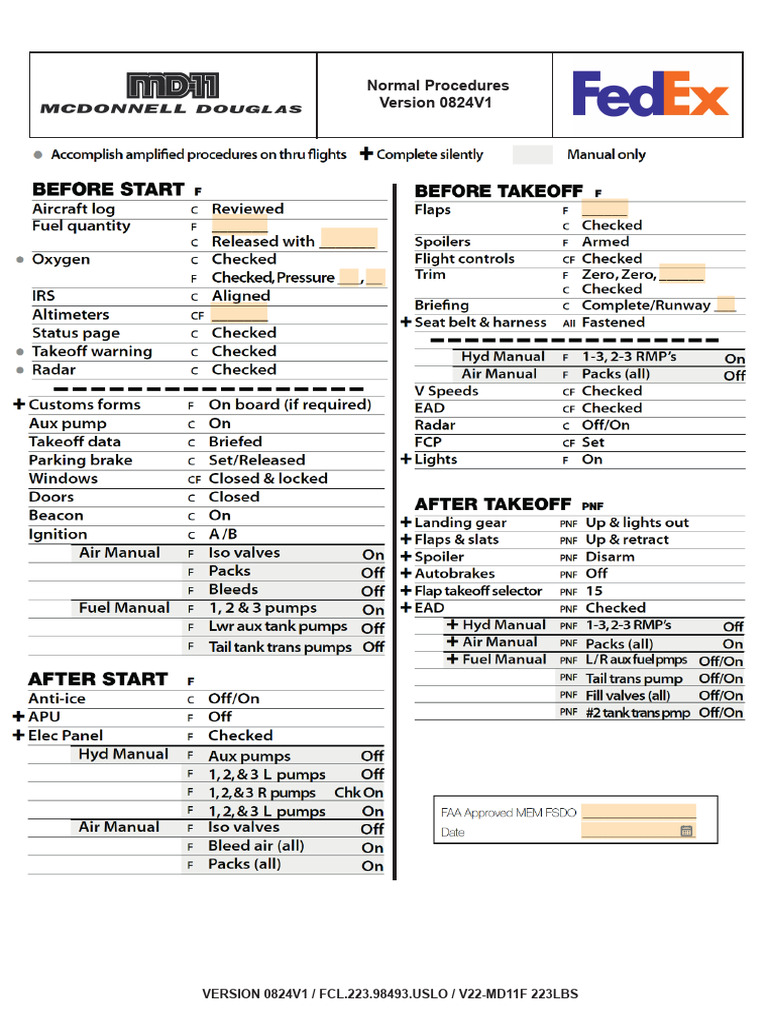 Checklist MD11 | PDF