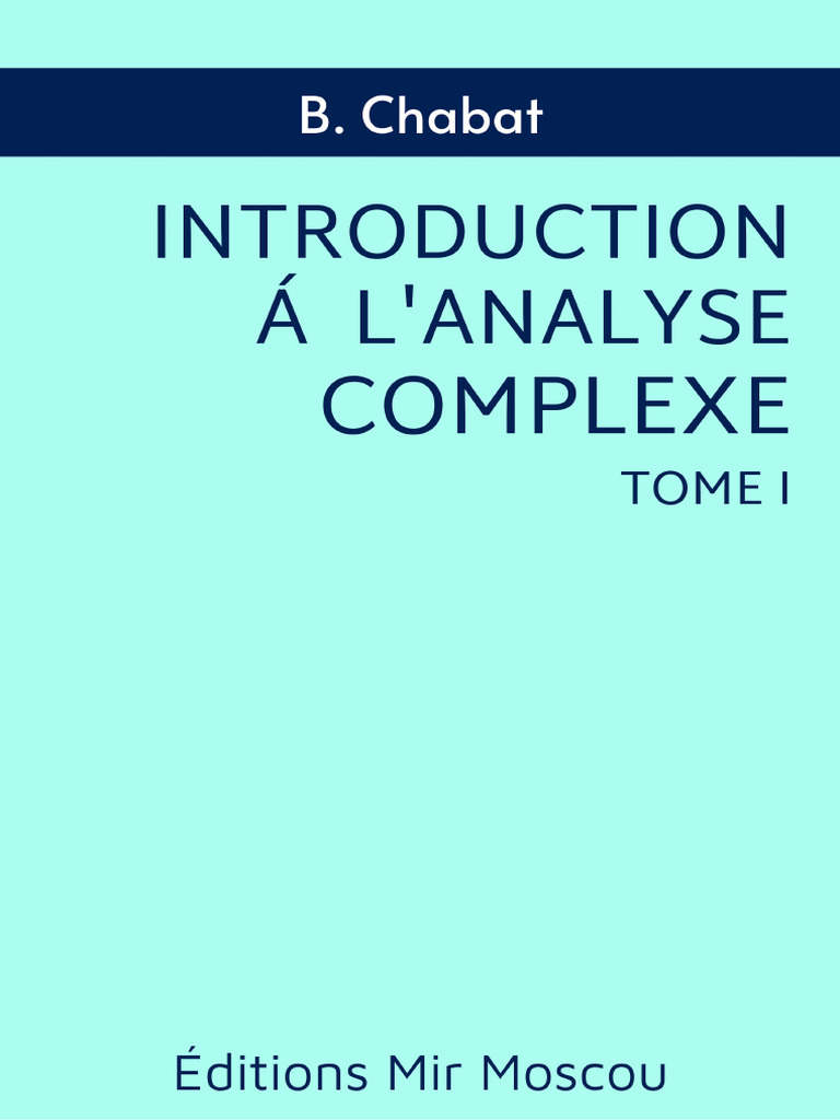 Analyse Complexe I Chabat | PDF
