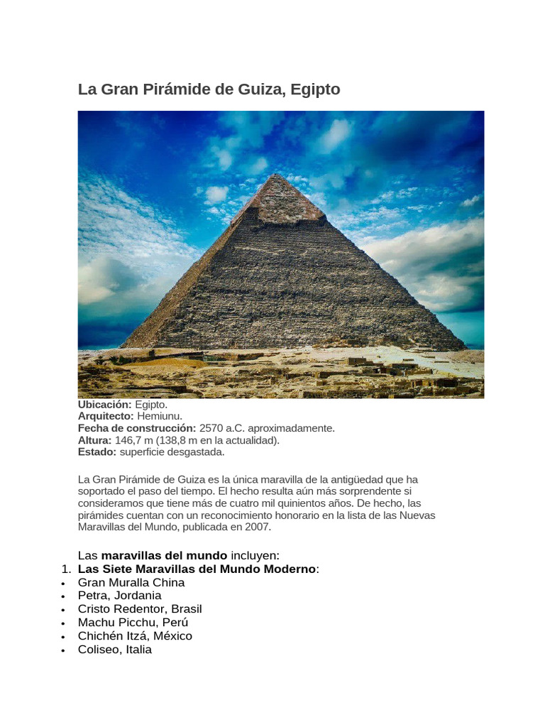 La Gran Pirámide de Guiza | PDF