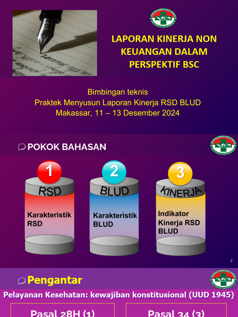 Kinerja RSD BLUD: Laporan BSC 2024 | PDF