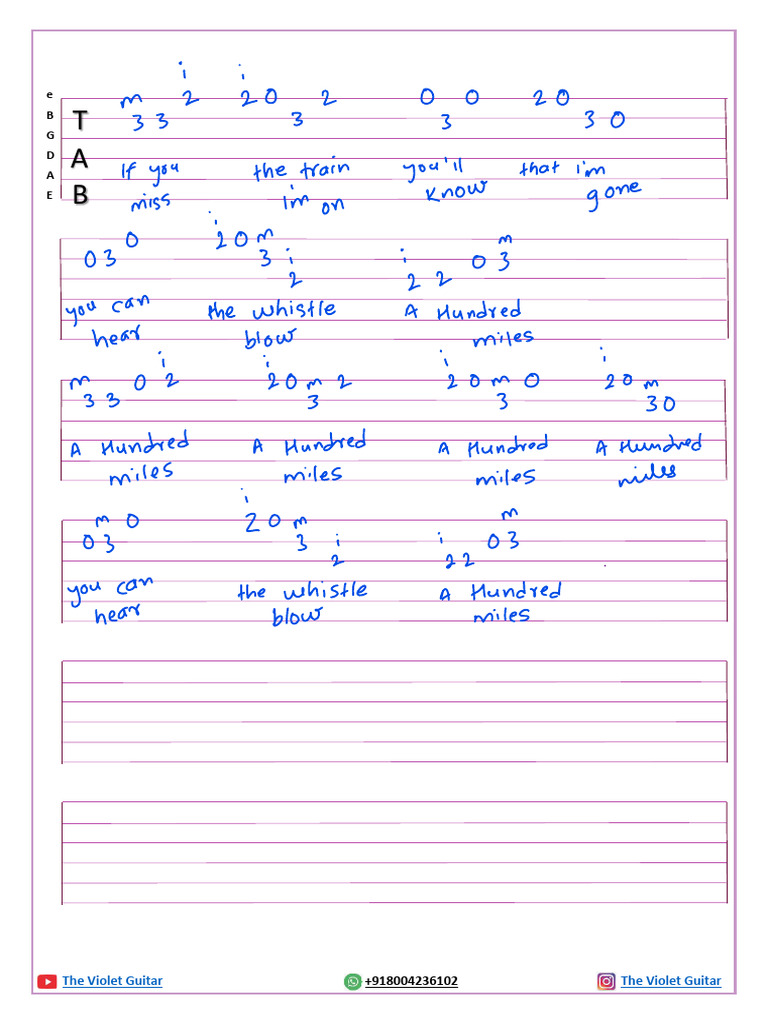 500 Miles Guitar Tabs and Fingerstyle | PDF