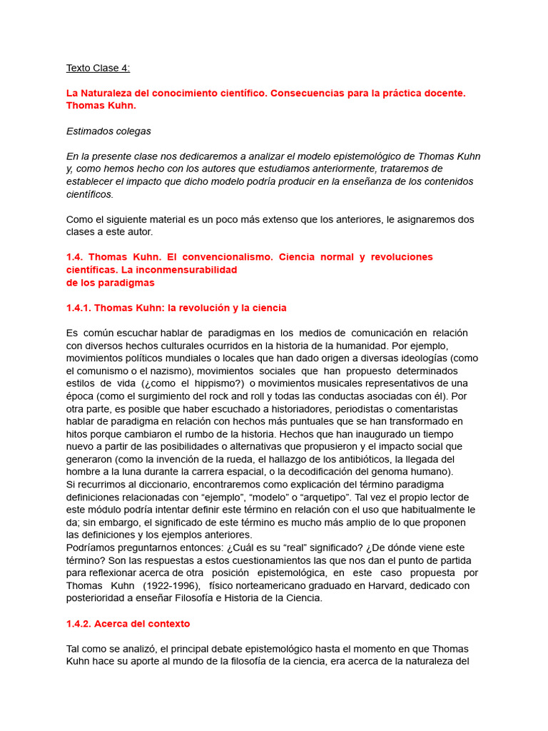 Texto Clase 4 | PDF | Paradigma | Karl Popper