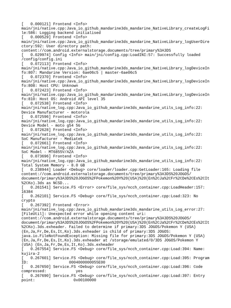 Mandarine Log - Txt.old | PDF | Computing | System Software