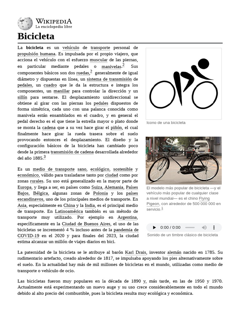 La Bicicleta | PDF | Bicicleta de montaña | Vehículos de propulsión humana