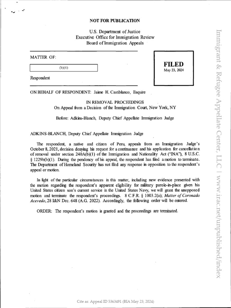 Appeal ID 5363491 (BIA May 23, 2024) | PDF