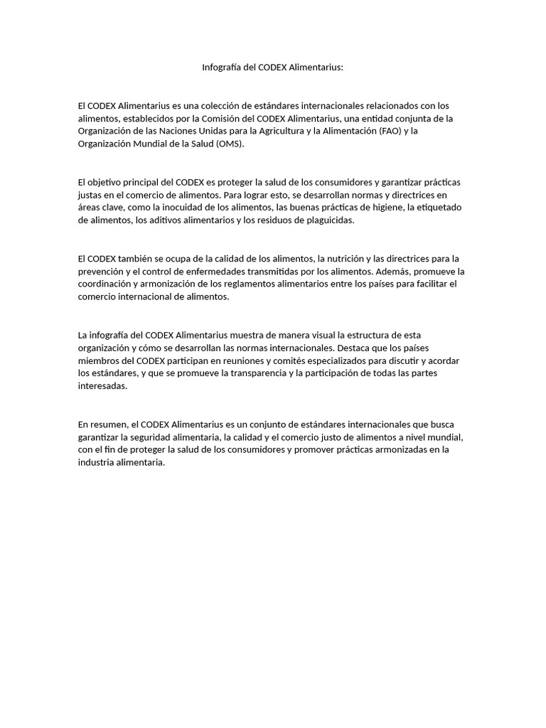 Infografía Del Codex Alimentario | PDF