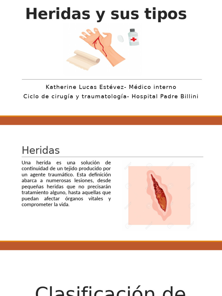 Heridas y Sus Tipos | PDF | Herida | Cicatrización de la herida