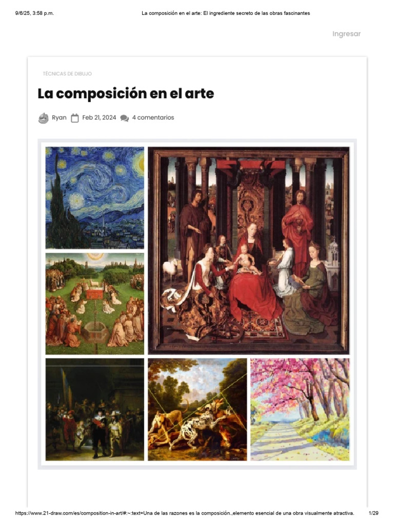 Composición en el Arte: Elementos Clave | PDF | Composición (artes ...