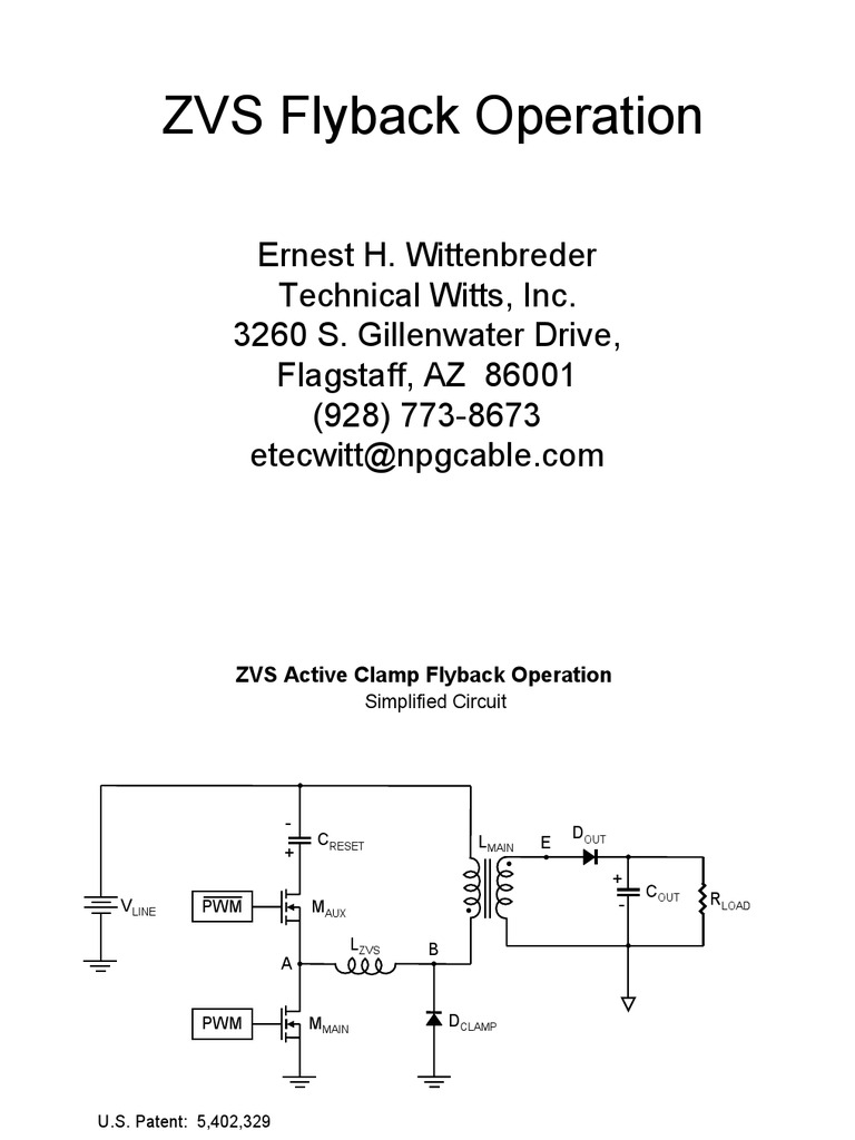 ZVS Active Clamp Flyback Guide | PDF