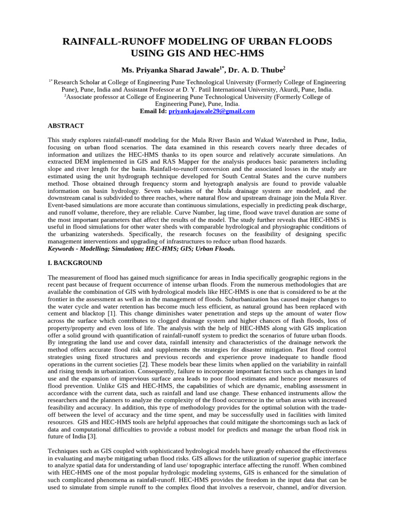 Urban Flood Modeling with GIS & HEC-HMS | PDF | Flood | Geographic ...
