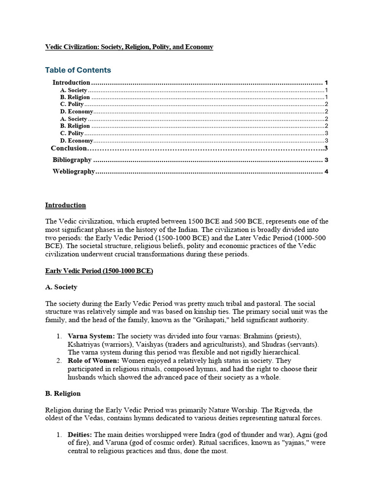 Vedic Civilization Assignment 1 | PDF | Vedas | Indian Religions
