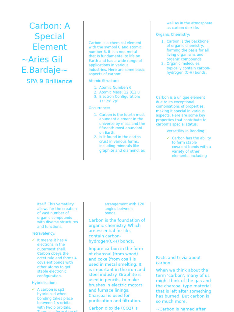 Aries Brochure Science Module 4 | PDF | Carbon | Organic Compounds