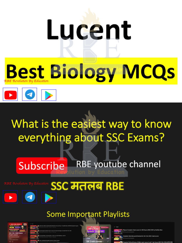 Lucent GK Book Top 400 Mcqs of Biology B | PDF