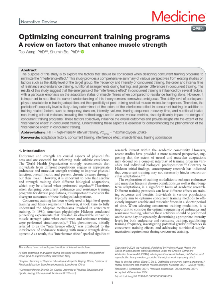 Optimizing Concurrent Training Programs A Review.22 | PDF | Strength ...